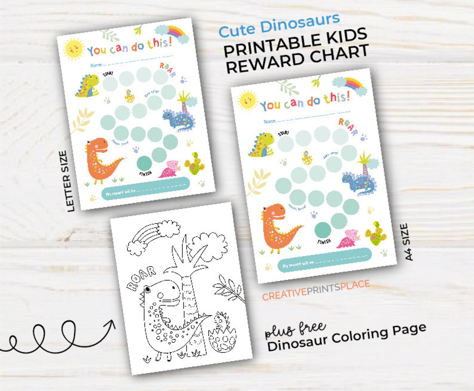 Printable Dinosaur Sticker Reward Chart, Dino Reward Charts, Dinosaur ...