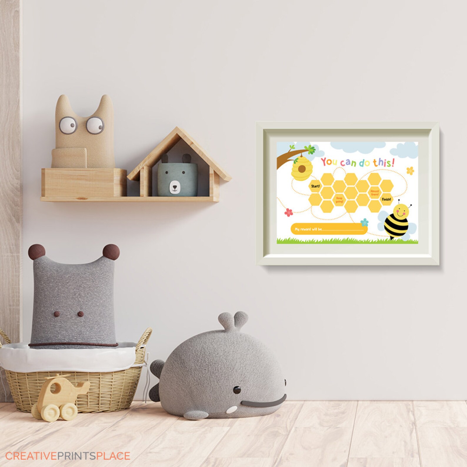 Printable Bee Reward Chart for Girls, You Can Do It Chart, Boy Reward ...