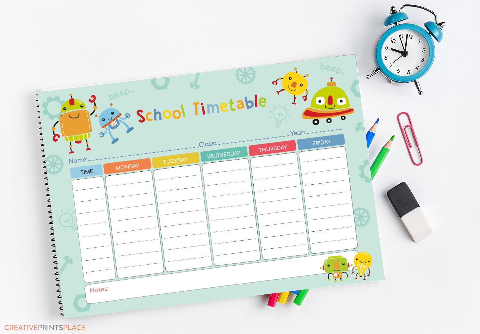 Printable Robots School Timetable Kids Daily Schedule Back - Etsy Australia