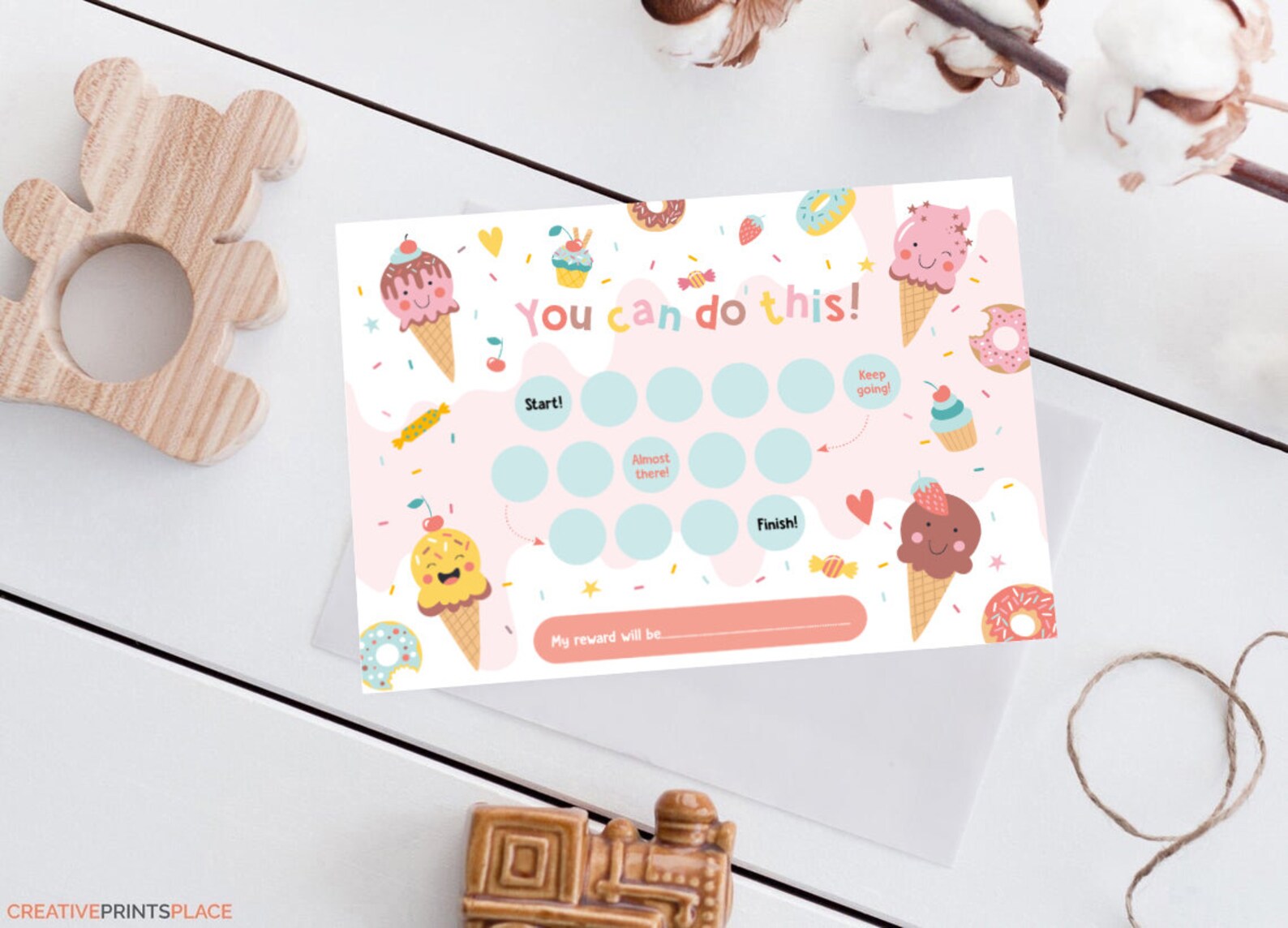 Printable Ice Cream Sticker Reward Chart, Ice Cream Reward Charts ...