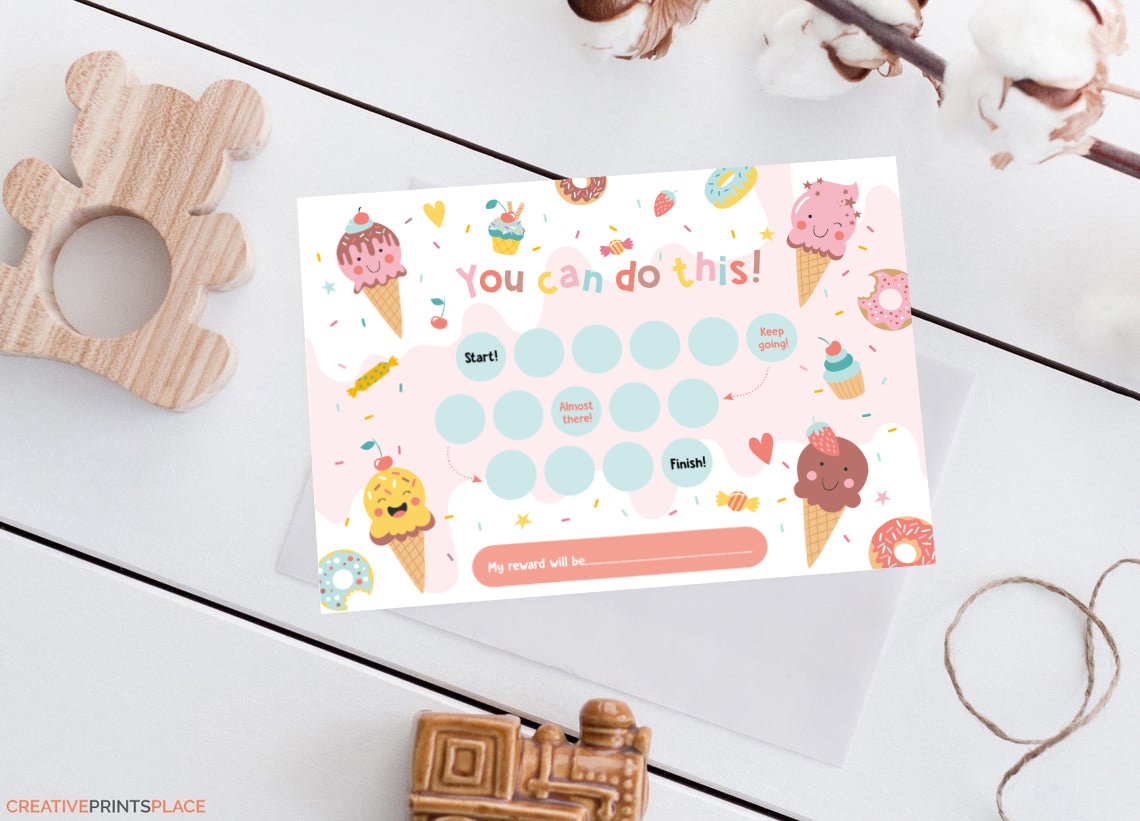 Printable Ice Cream Sticker Reward Chart, Ice Cream Reward Charts ...