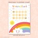 Rainbow Sun Printable Sleeping Chart, Kids Sticker Chart for Sleep ...