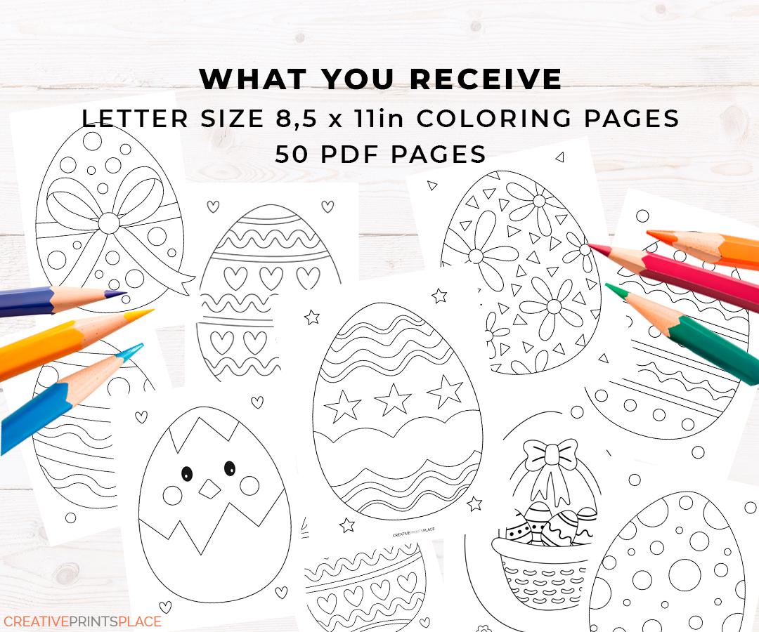 50 Printable Easter Egg Coloring Pages, Fun and Creative Easter ...