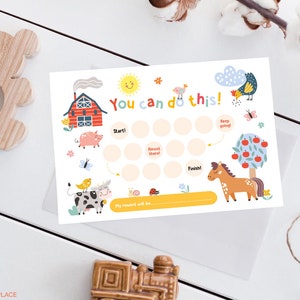 Printable Farm Animals Reward Chart: Toddler Behavior Tracker (instant ...
