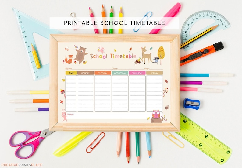 Printable Woodland School Timetable, Kids Daily Schedule, Back to ...