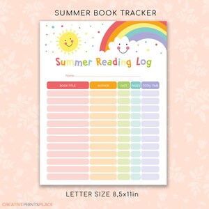 Summer Reading Printables Kids Summer Reading Log Printable - Etsy