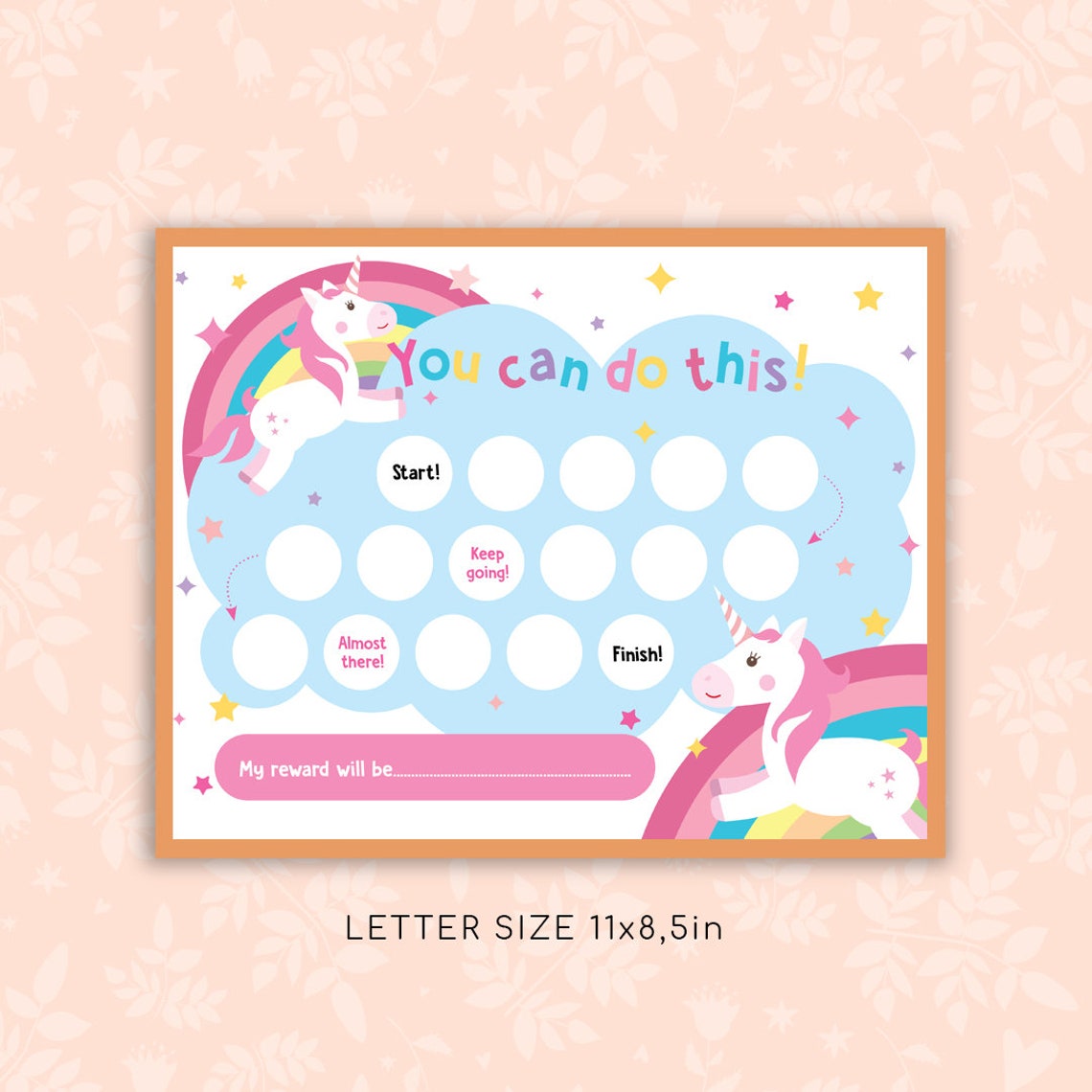 Printable Unicorn Reward Chart Instant Download Reward Chart | Etsy