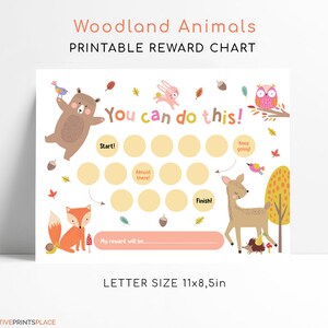 Girls Reward Chart BUNDLE, Wodland Reward Chart, Panda Reward Chart ...