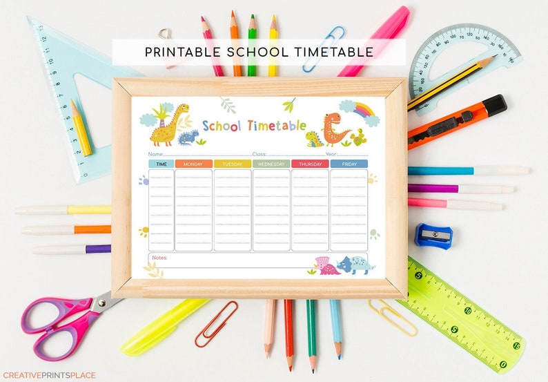 Printable Dinosaur School Timetable: Kids Daily Planner (digital ...