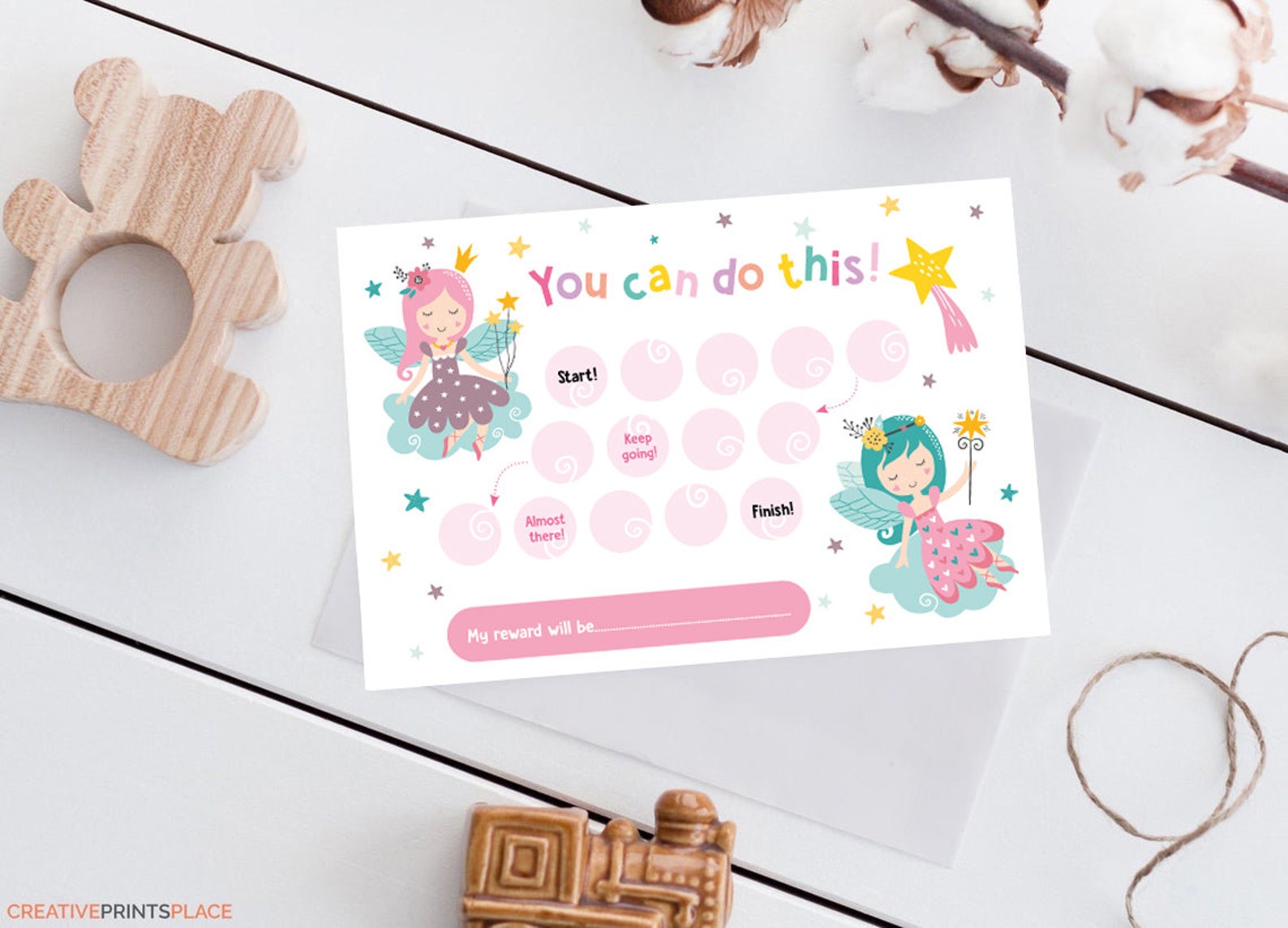 Printable Fairy Reward Chart, Fairy Sticker Chart, Girl Sticker Chart ...