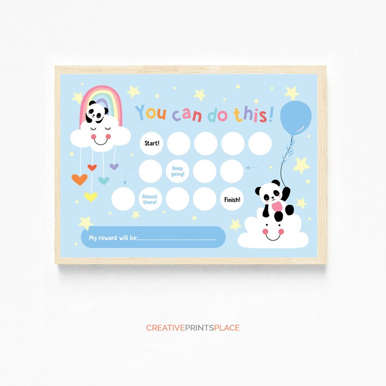 Printable Panda Reward Chart for Boys Boy's Sticker - Etsy