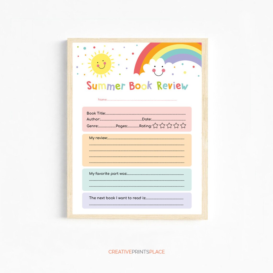 Summer Reading Printables Kids Summer Reading Log Printable - Etsy