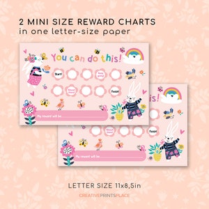 Mini Size Printable Spring Bunny Reward Chart, Small Sticker Chart ...