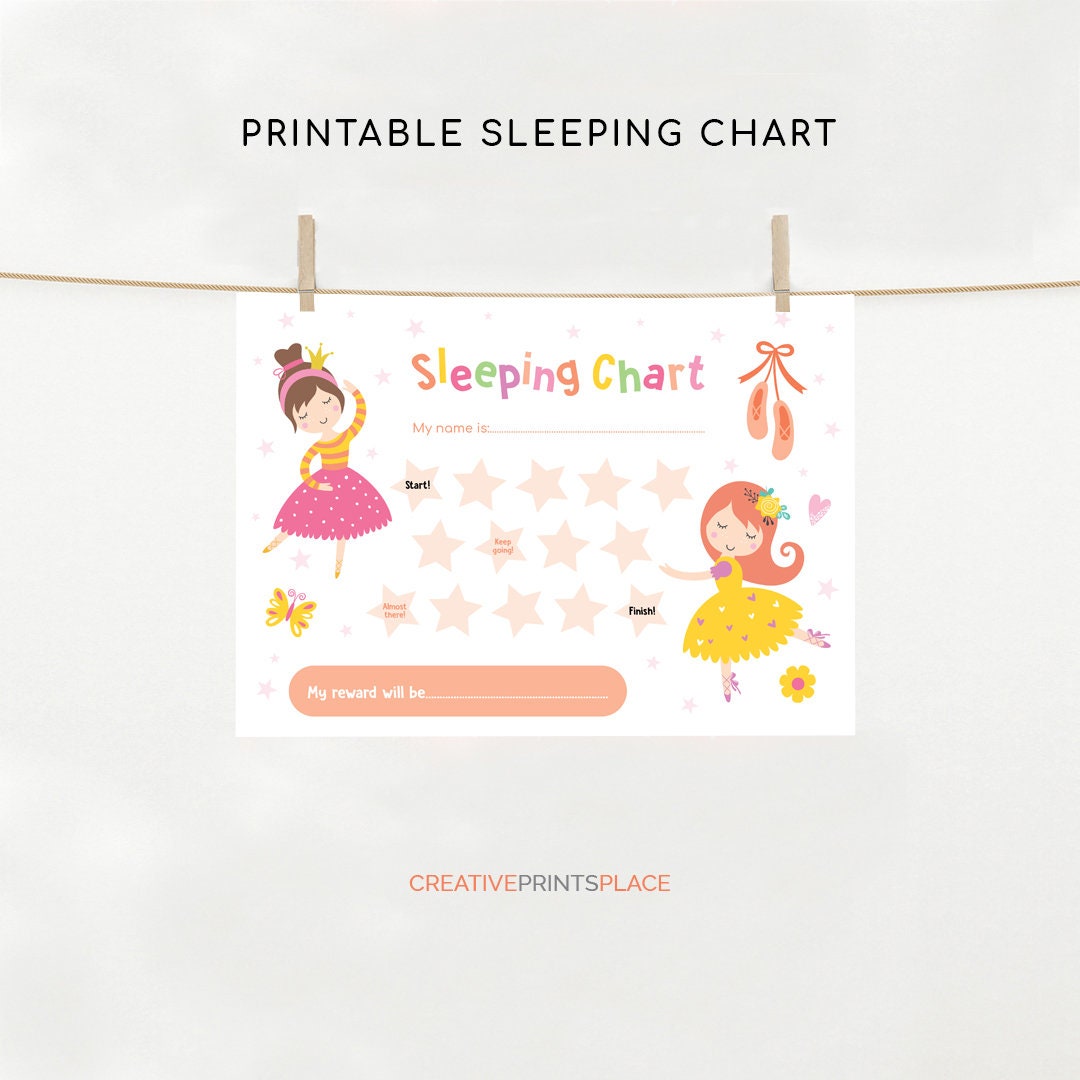 Ballerina Sleep Reward Chart, Sleep Training Printable, Bedtime Routine ...