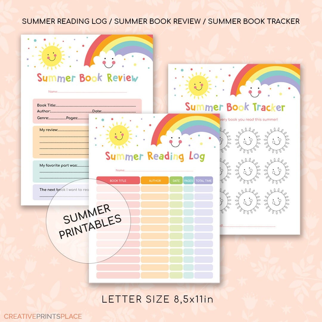 Summer Reading Printables Kids Summer Reading Log Printable - Etsy