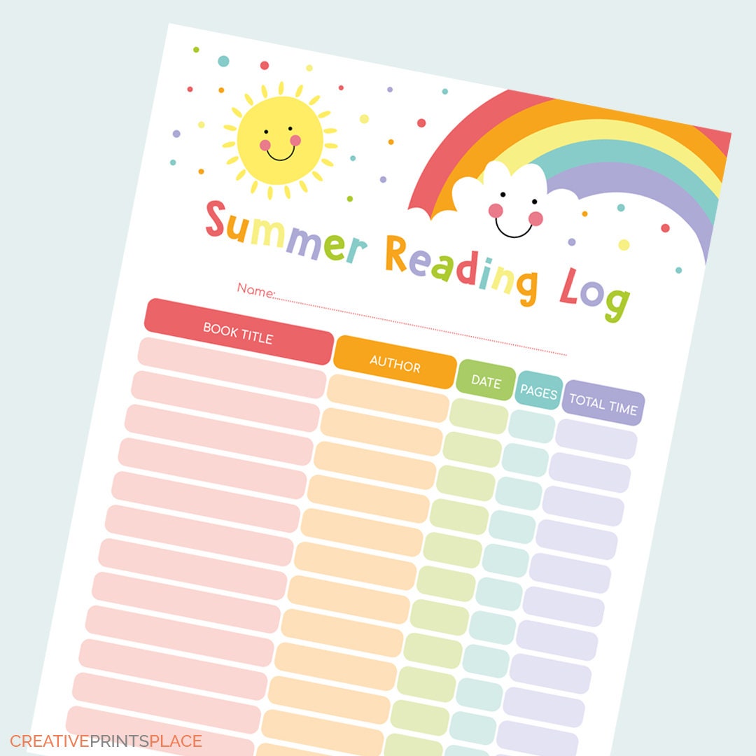 Printable Kids Summer Reading Log, Summer Reading Tracker, Reading Log ...