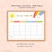 Printable Sun Rainbow School Timetable Kids Daily Schedule - Etsy