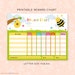 Printable Bee Reward Chart, Kids Responsibility Chart, Children's ...