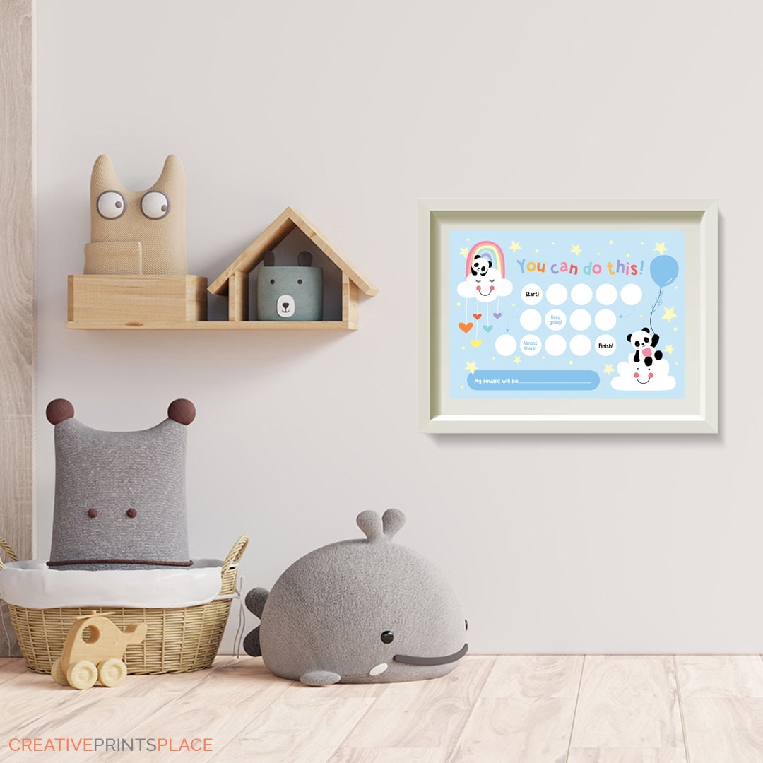 Printable Panda Reward Chart for Boys Boy's Sticker - Etsy