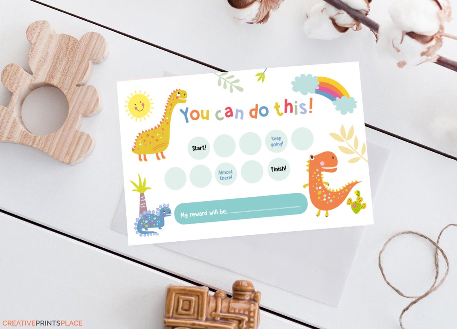 Mini Size Printable Dinosaur Reward Chart, Boy's Mini Sticker Chart ...