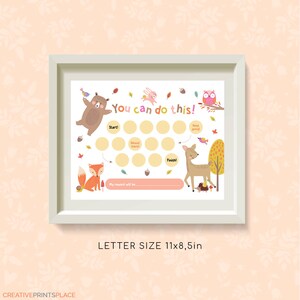 Printable Woodland Animals Reward Chart, Forest Animals Girl's Sticker ...