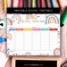 Printable Rainbow School Timetable, Kids Daily Schedule, Back to School ...