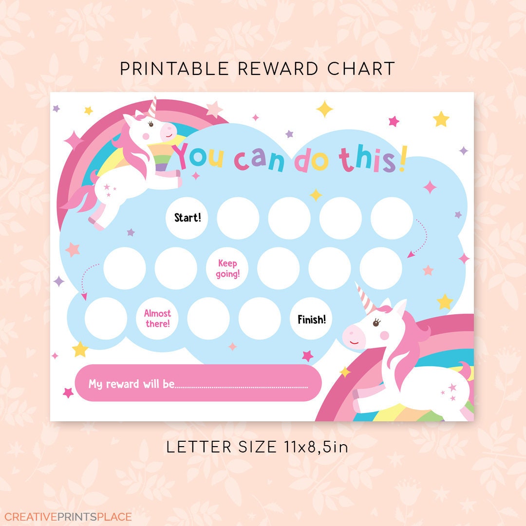 Printable Unicorn Reward Chart Instant Download Reward Chart - Etsy