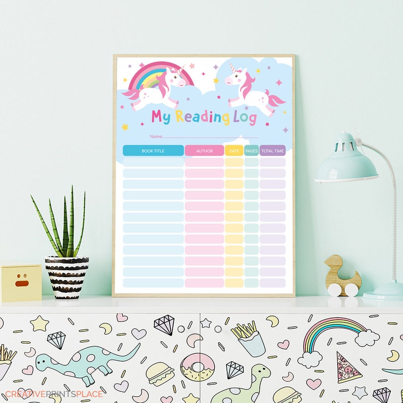 Printable Unicorn Reading Log, Summer Reading Tracker, Reading Log for ...