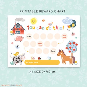 Printable Farm Animals Sticker Reward Chart, Farm Animals Reward Charts ...