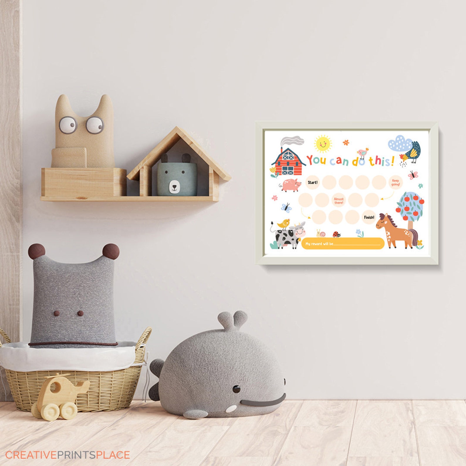 Printable Farm Animals Reward Chart: Toddler Behavior Tracker (instant ...