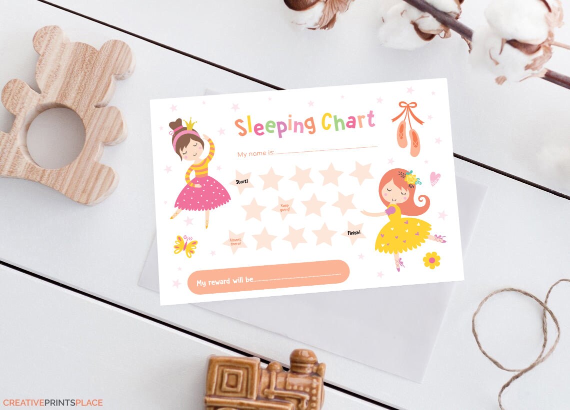 Ballerina Sleep Reward Chart, Sleep Training Printable, Bedtime Routine ...