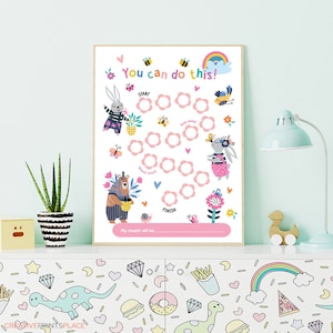 Printable Easter Bunny Reward Chart: Spring Animals, Coloring Page ...