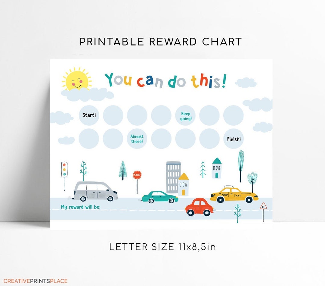 City Cars and Road Printable Sticker Reward Chart, Cars Reward Chart ...