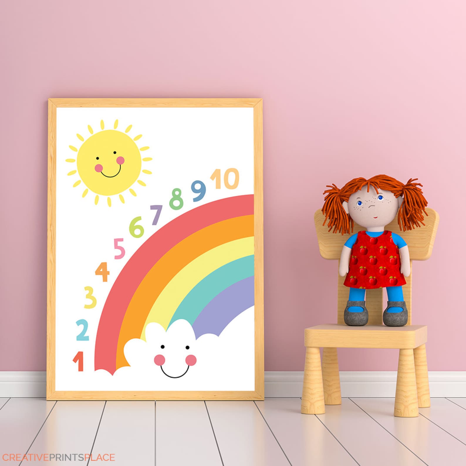 Numbers 1-10 Rainbow Nursery Print, Educational Playroom Decor (digital ...