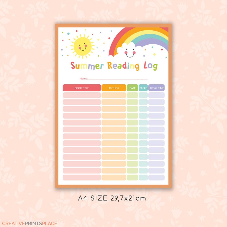 Printable Kids Summer Reading Log, Summer Reading Tracker, Reading Log ...
