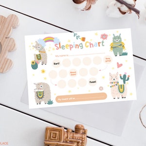 Llama Sticker Sleeping Chart, Printable Llama Sleeping Charts, Llama ...