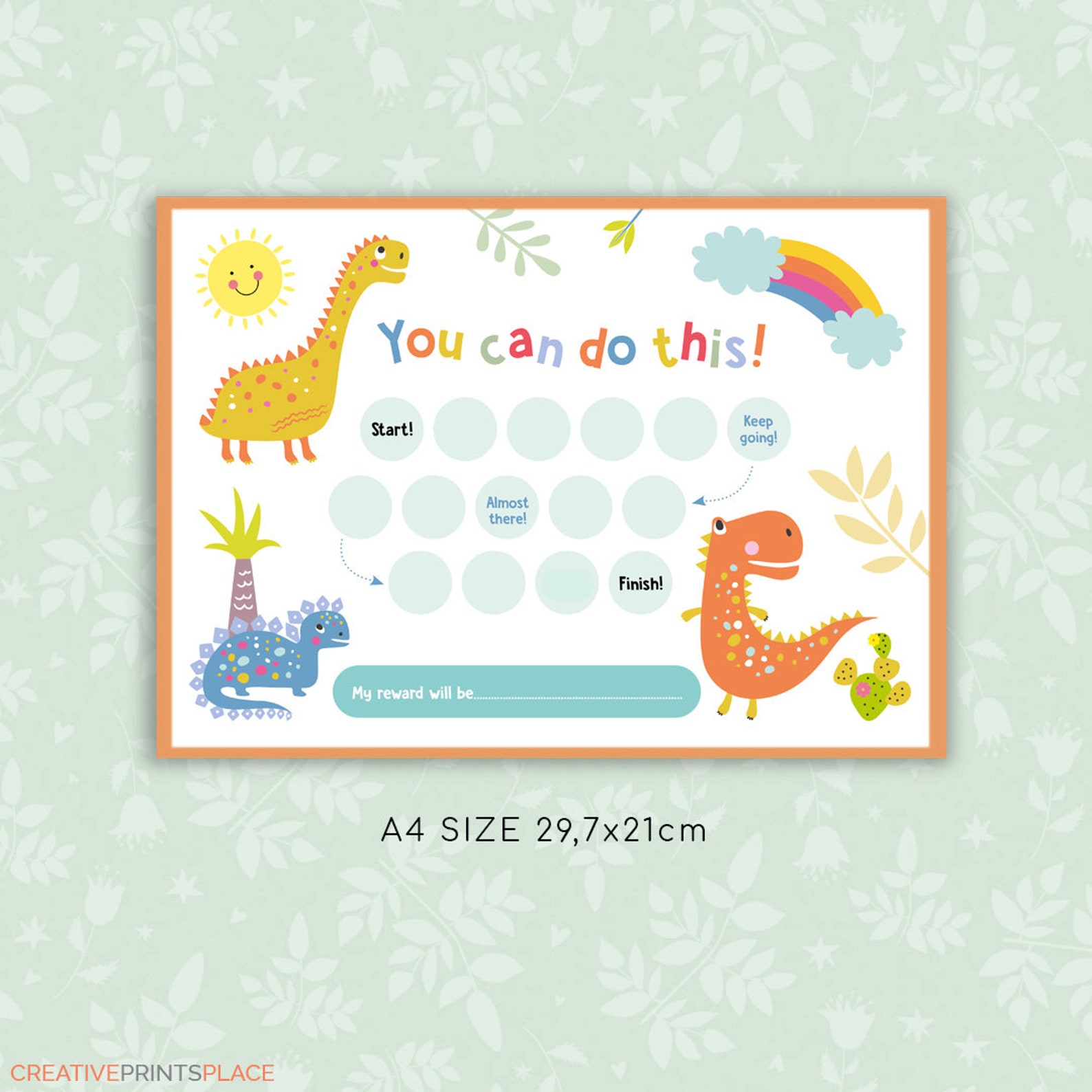 Printable Dinosaur Sticker Reward Chart, Dino Reward Charts, Dinosaur ...