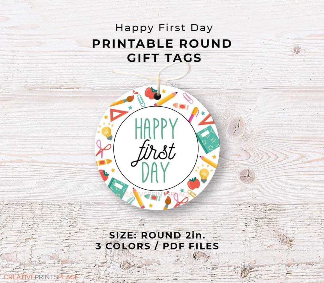 Back to School Gift Tags, Printable First Day, Teacher Treats (PDF) - Etsy