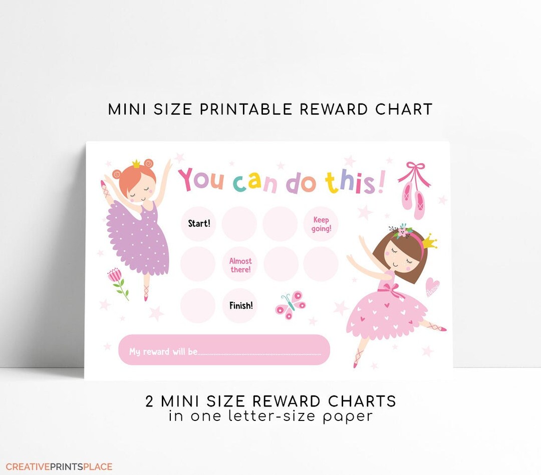 Ballerina Reward Chart Printable: Mini Size Sticker Chart (digital ...