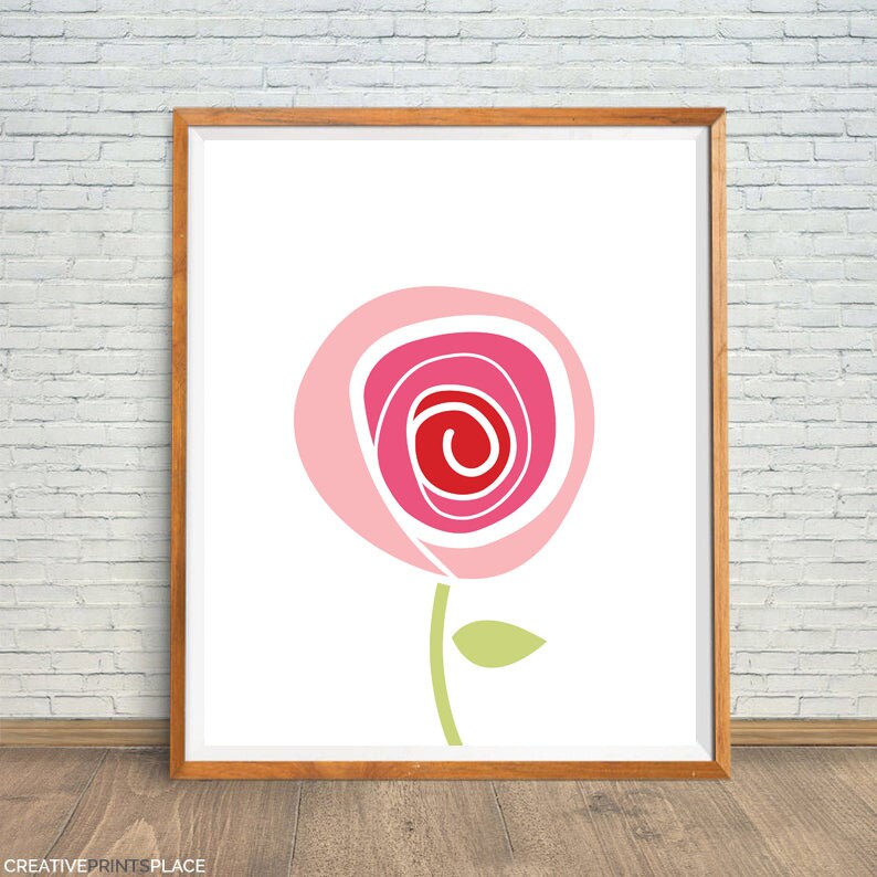 Abstract Rose Wall Art Rose Art Print Rose Printable Modern | Etsy
