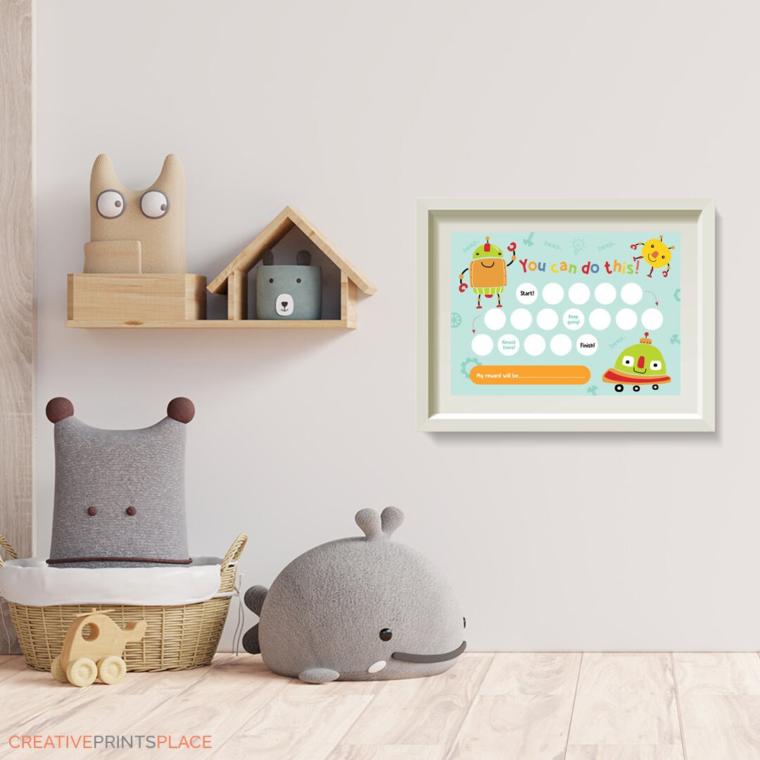 Kids Robots Reward Chart, Printable Robot Chore Chart, Kid's Sticker ...