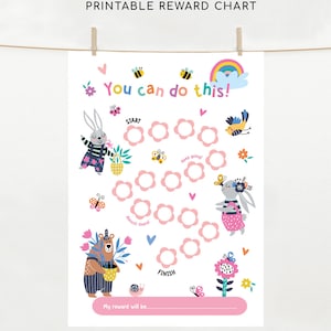 Printable Easter Bunny Reward Chart: Spring Animals, Coloring Page ...