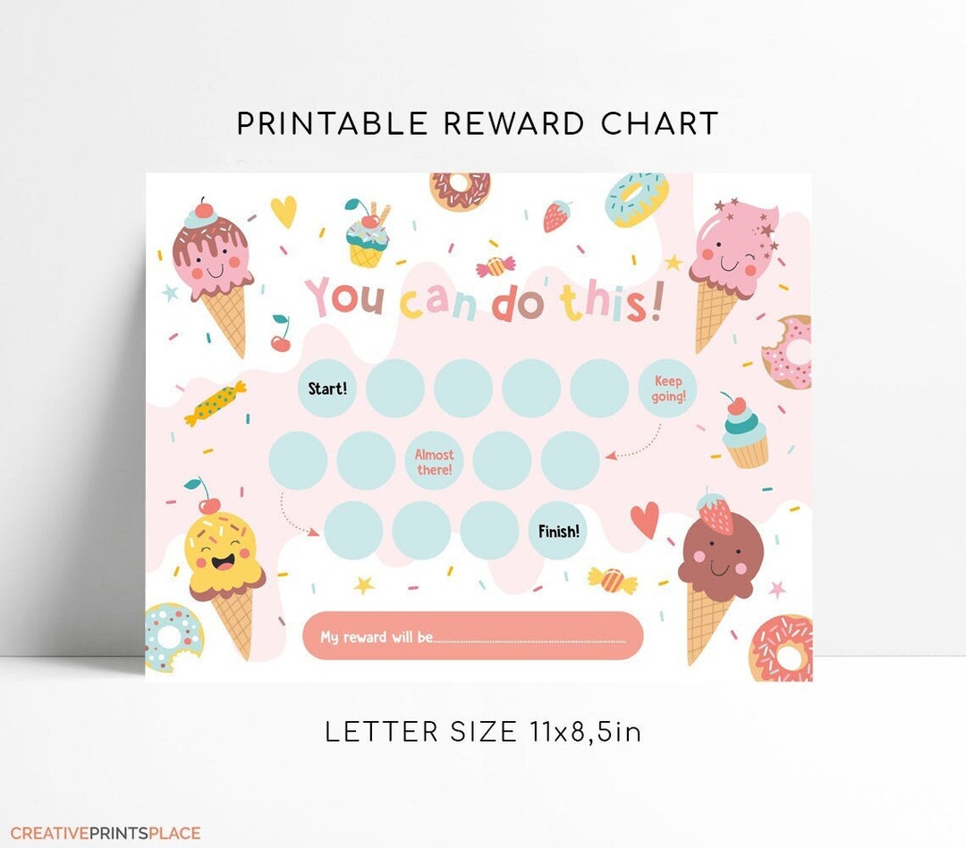 Printable Ice Cream Sticker Reward Chart, Ice Cream Reward Charts ...