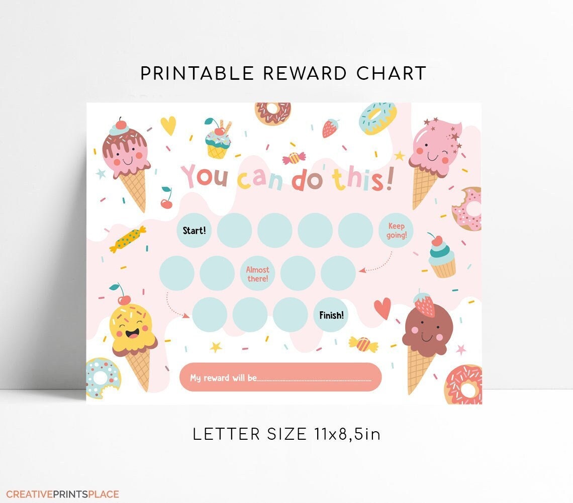 Printable Ice Cream Sticker Reward Chart, Ice Cream Reward Charts ...