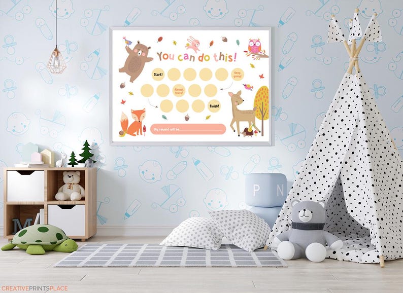 Woodland Animals Reward Chart: Kids Behavior Tracker (digital Download ...