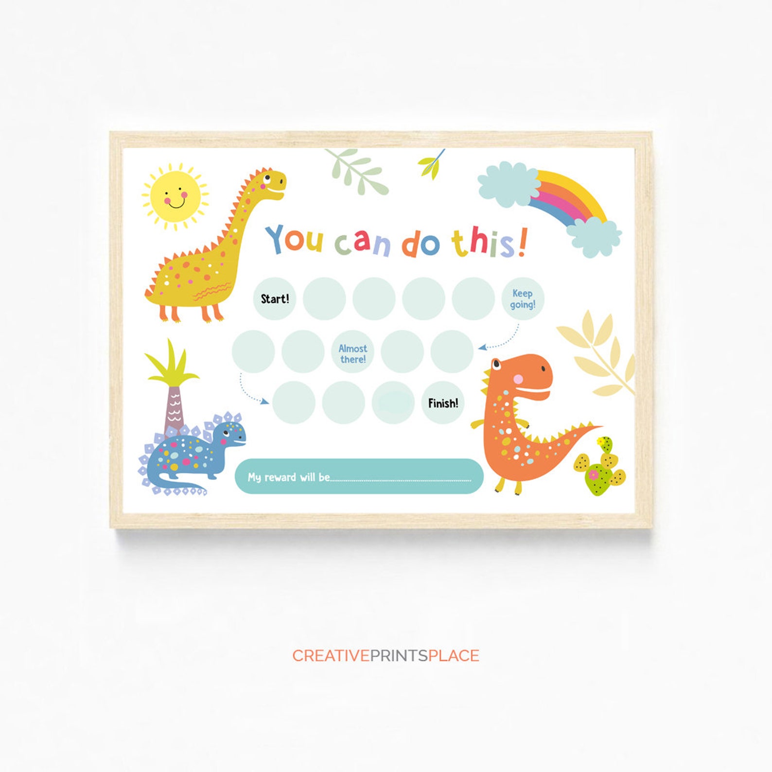 Printable Dinosaur Sticker Reward Chart, Dino Reward Charts, Dinosaur ...
