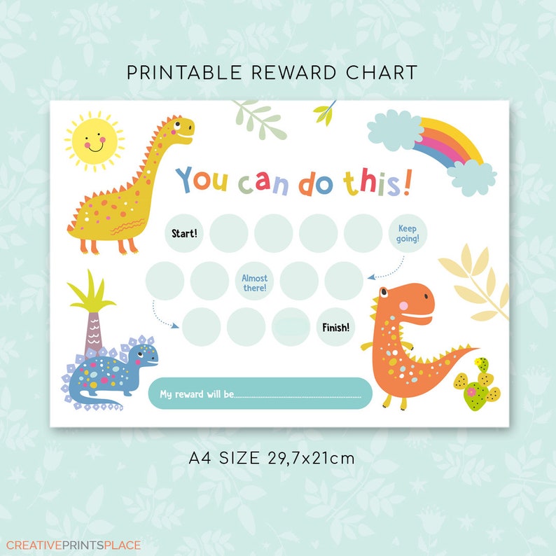 Printable Dinosaur Sticker Reward Chart, Dino Reward Charts, Dinosaur ...