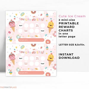 Ice Cream Reward Chart: Mini Size, Girls Potty Training (printable) - Etsy
