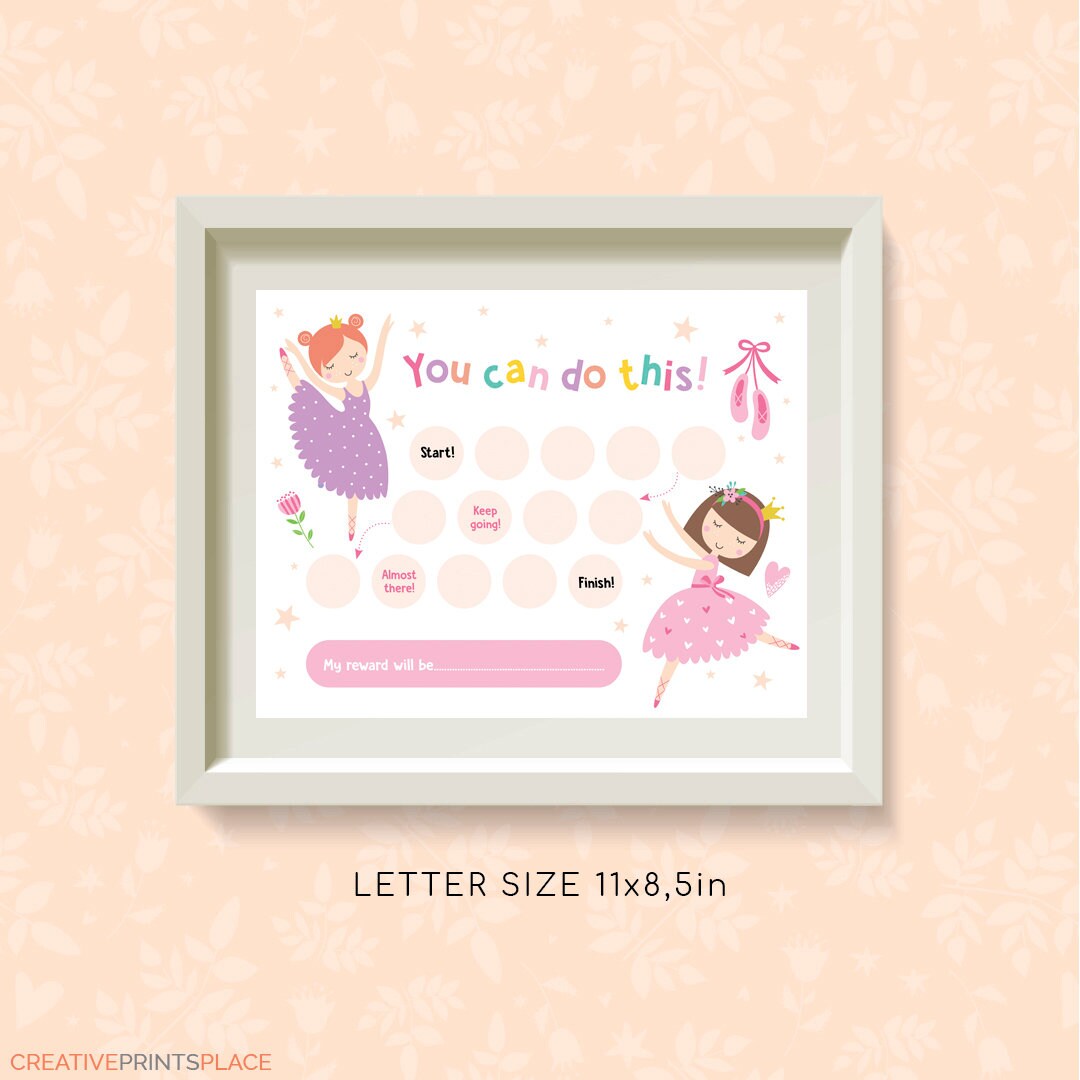 Printable Ballerina Reward Chart: Girl's Chore Chart (digital Download ...