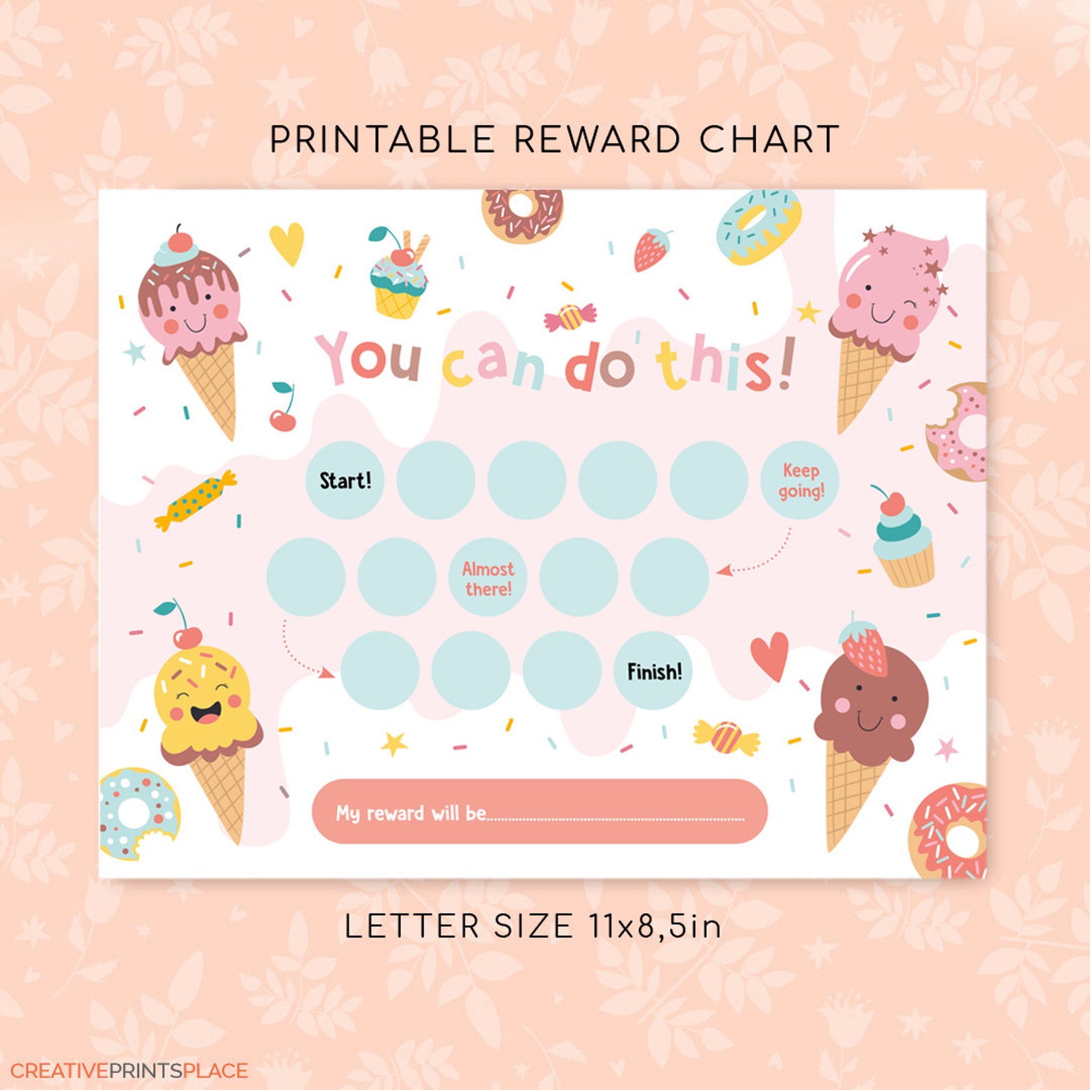 Printable Ice Cream Sticker Reward Chart, Ice Cream Reward Charts ...